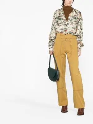 Stella McCartney Buckle-detail Straight Trousers - Yellow