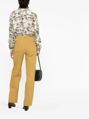 Stella McCartney Buckle-detail Straight Trousers - Yellow
