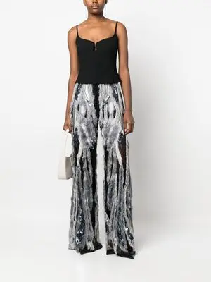 Alberta Ferretti Sequin Embellished Palazzo Pants