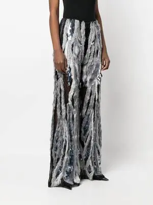 Alberta Ferretti Sequin Embellished Palazzo Pants