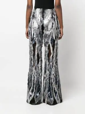 Alberta Ferretti Sequin Embellished Palazzo Pants