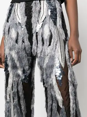 Alberta Ferretti Sequin Embellished Palazzo Pants