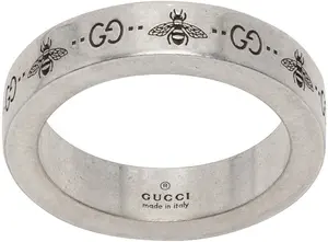 Gucci Gucci Silver Signature Ring - 0728 Semi Shiny Silv