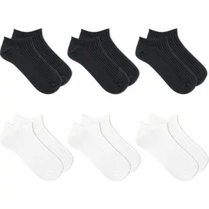 K BELL SOCKS K Bell Socks 6-Pack No-Show Sock Liners Black White