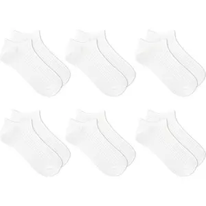 K BELL SOCKS 6-pack No-show Sock Liners - White