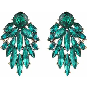 Ettika Ettika Crystal Chandelier Earrings Green