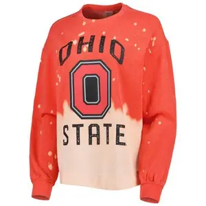 GAMEDAY COUTURE Scarlet Ohio State Buckeyes Twice As Nice Faded Dip-dye Pullover Long Sleeve Top