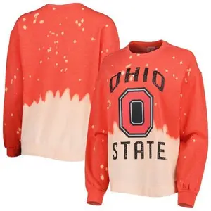 GAMEDAY COUTURE Scarlet Ohio State Buckeyes Twice As Nice Faded Dip-dye Pullover Long Sleeve Top