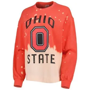 GAMEDAY COUTURE Scarlet Ohio State Buckeyes Twice As Nice Faded Dip-dye Pullover Long Sleeve Top