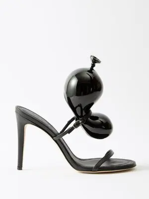 Loewe Loewe - Balloon 100 Leather Sandals - Womens - Black - Black