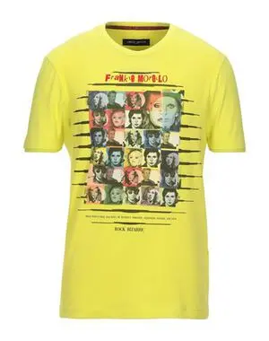 FRANKIE MORELLO Man T-shirt White Size S Cotton, Elastane Yellow