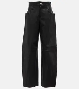 Stouls Cassidy High-rise Wide-leg Suede Pants - Black