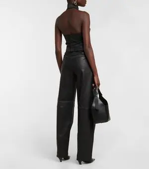 Stouls Cassidy High-rise Wide-leg Suede Pants