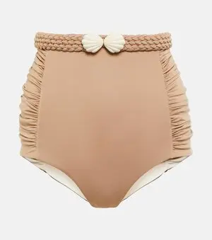 Johanna Ortiz High-rise Belted Bikini Bottoms - Neutrals