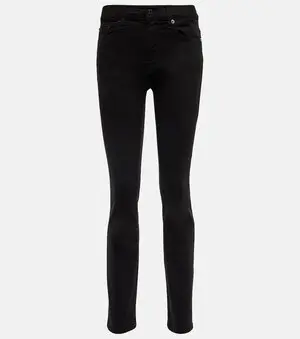 7 For All Mankind Roxanne Mid-rise Skinny Jeans - Black