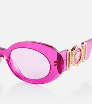 Versace Embellished Round Frame Sunglasses - Pink