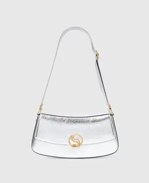 Stella McCartney S-wave Metallic Shoulder Bag - Silver