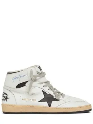 GOLDEN GOOSE Sky Star Leather Sneakers White,black