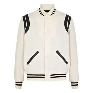 Saint Laurent Panelled Wool-blend Bomber Jacket