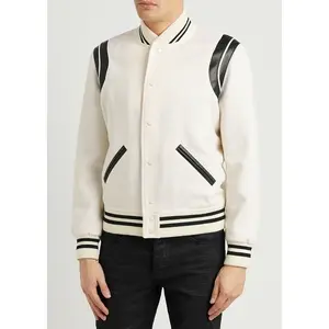 Saint Laurent Panelled Wool-blend Bomber Jacket