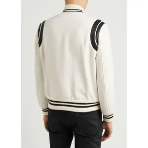 Saint Laurent Panelled Wool-blend Bomber Jacket