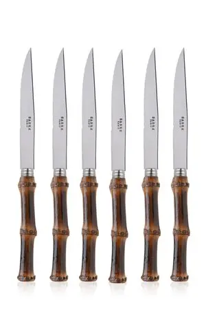SABRE Panda Dark Bamboo Six-piece Knife Set - Brown