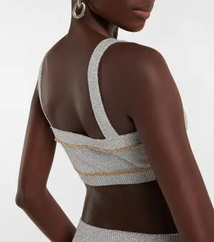 Rabanne Metallic Knit Crop Top