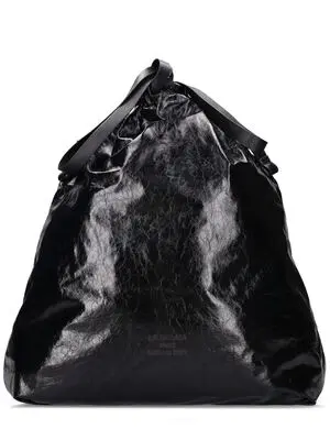 Balenciaga Trash Bag Large Leather Tote - Black