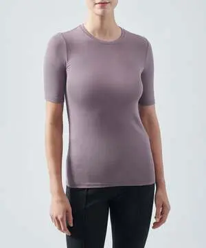 ATM Anthony Thomas Melillo Modal Rib Short Sleeve Crew Neck T-Shirt Prune