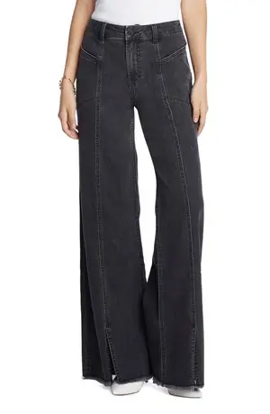Wash Lab Denim Flare Bottoms For Women