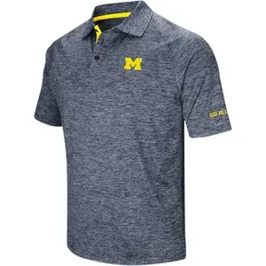 COLOSSEUM Michigan Wolverines Big & Tall Down Swing Polo - Navy