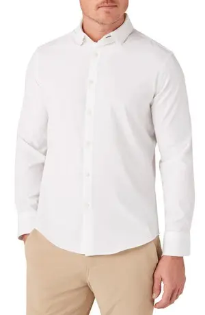Mizzen+main Leeward Solid No-tuck Button-up Shirt - White
