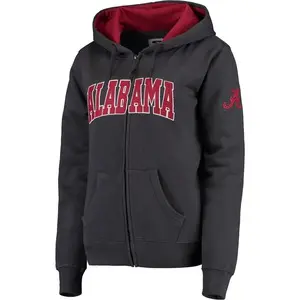 COLOSSEUM Stadium Athletic Alabama Crimson Tide Arched Name Full-zip Hoodie - Charcoal