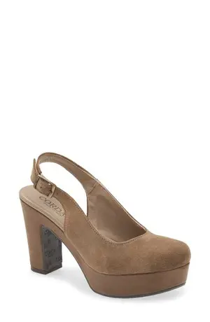 Cordani Torrie Platform Slingback Pump - Fango Suede