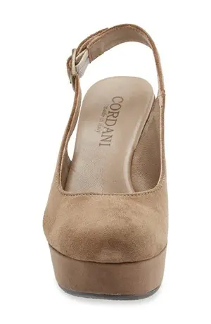 Cordani Torrie Platform Slingback Pump - Fango Suede