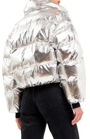 GREY LAB Cropped Puffer Jacket - Metallic
