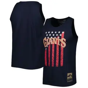 Mitchell & Ness San Francisco Giants Cooperstown Collection Stars And Stripes Tank Top - Navy