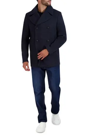 Cole Haan Double Breasted Pea Coat - Navy