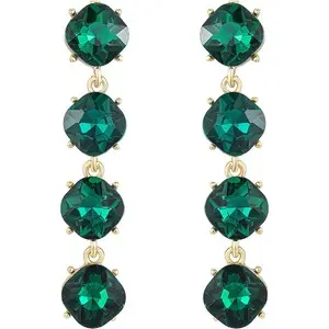 Ettika Crystal Drop Earrings - Green