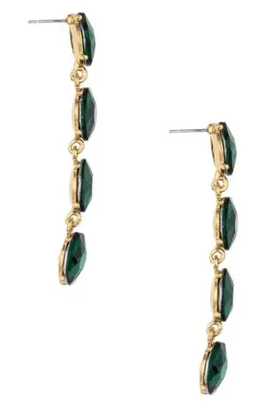Ettika Crystal Drop Earrings - Green