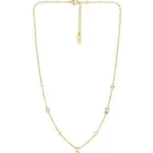 Ettika Crystal Station Necklace - Gold