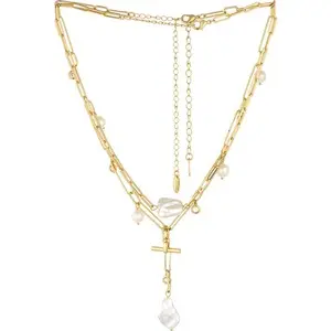 Ettika Set Of Pearl & Crystal Necklaces - Gold