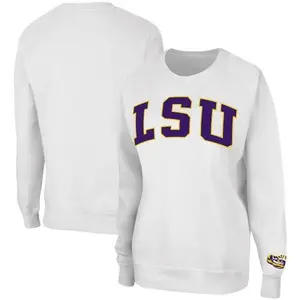 COLOSSEUM Lsu Tigers Campanile Pullover Sweatshirt - White