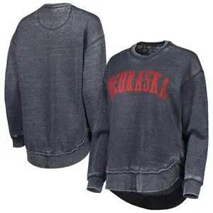 PRESSBOX Nebraska Huskers Vintage Wash Pullover Sweatshirt - Black