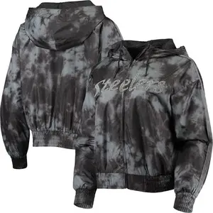 Mitchell & Ness Pittsburgh Steelers Galaxy Full-zip Windbreaker Hoodie Jacket - Black