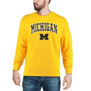 COLOSSEUM Michigan Wolverines Arch & Logo Crew Neck Sweatshirt