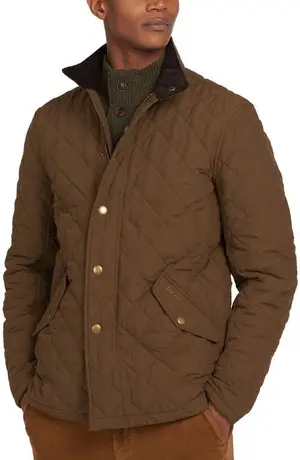 Barbour Diamond Quilted Jacket Dark Sand