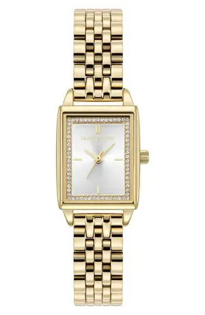 OLIVIA BURTON Classics Rectangular Bracelet Watch - White