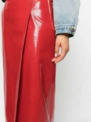 Gucci Crocodile-effect Pencil Skirt