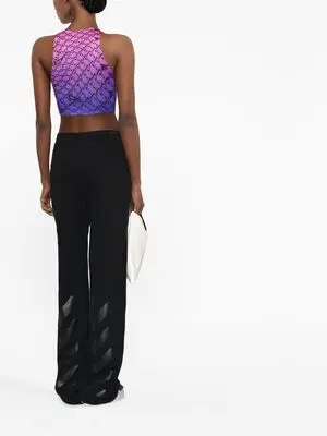 Off-White Two-tone Gradient-effect Crop Top